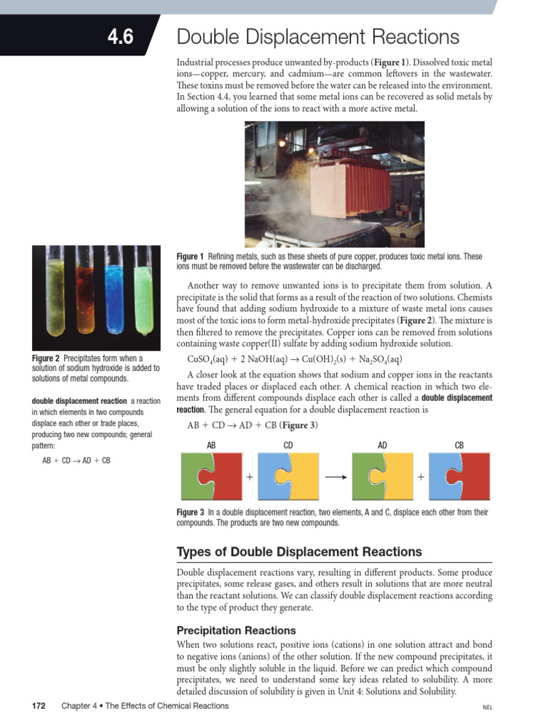 4.6 Double Displacement Reactions | PDF | Solubility | Precipitation ...