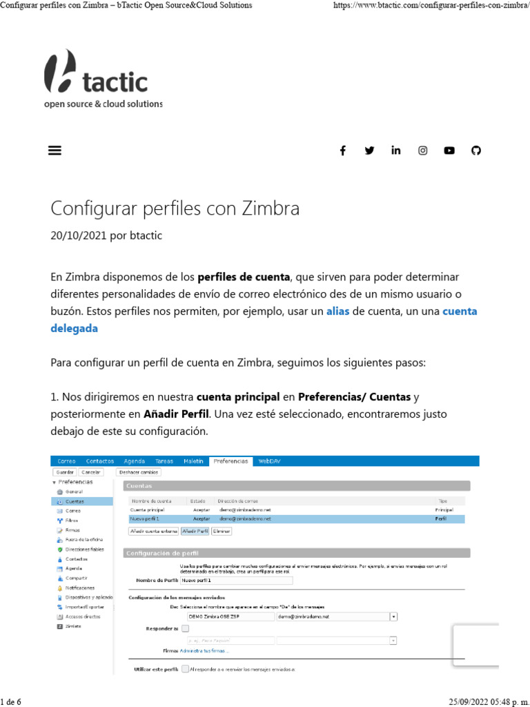 Configurar Perfiles Con Zimbra - BTactic Open Source&Cloud Solutions | PDF | Internet ...