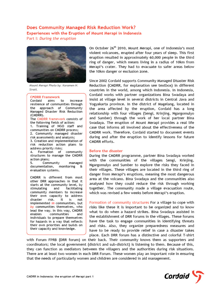Does Community Managed Risk Reduction Work?: During The Eruption | PDF ...