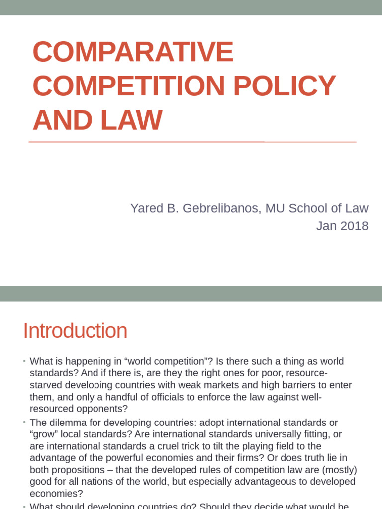 Ch2, Comparative Competition Law and Policy | PDF | Competition Law ...