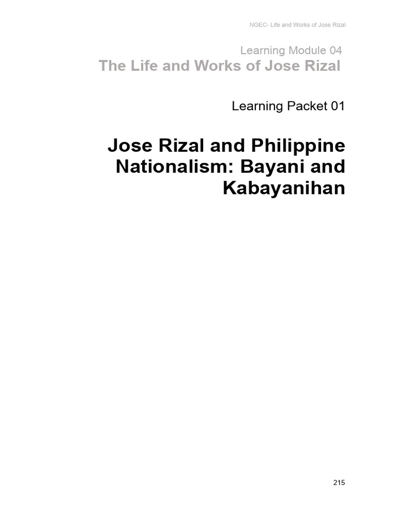 LM 4 LP 1 Jose Rizal and Philippine Nationalism Bayani and Kabayanihan ...
