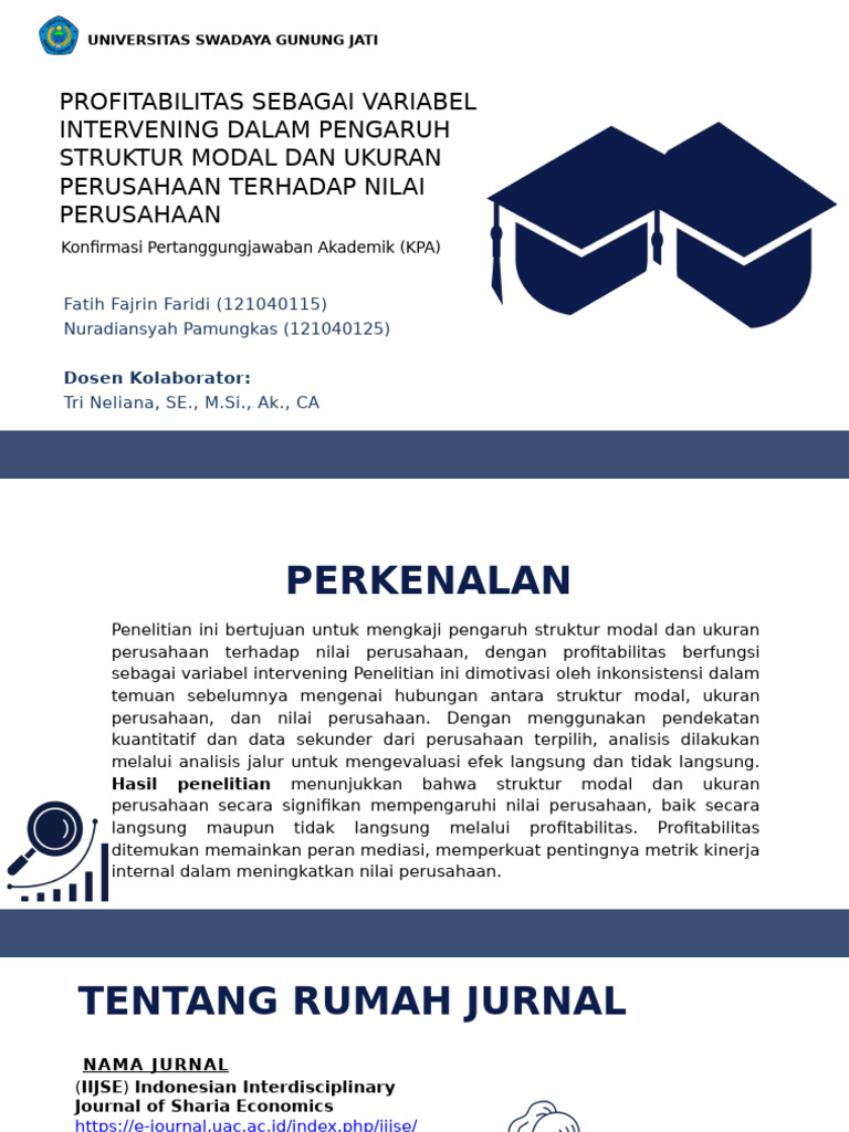 Profitabilitas Sebagai Variabel Intervening Pengaruh Struktur Modal Dan ...