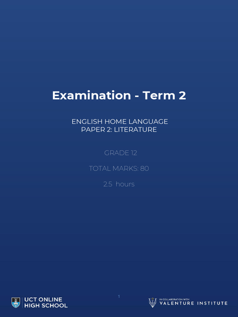 Grade 12 Literature Exam Paper 2 | PDF | Plagiarism | Poetry