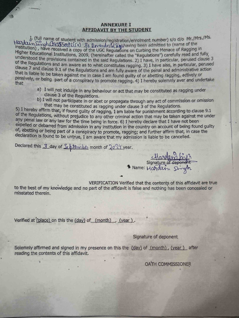 Anti Rag Compressed Compressed | PDF | Affidavit | Injustice