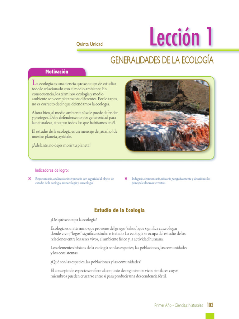 Generalidades de la Ecología | PDF | Ecología | Habitat