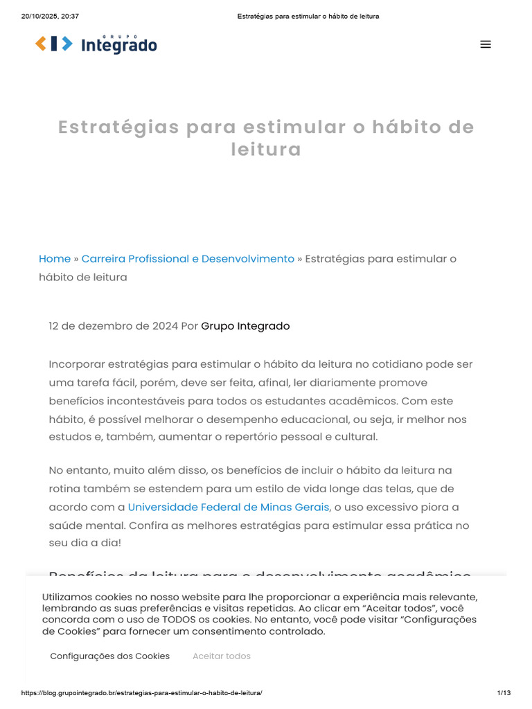 Dicas para Estimular o Hábito de Leitura | PDF | Tempo | Cookie de HTTP