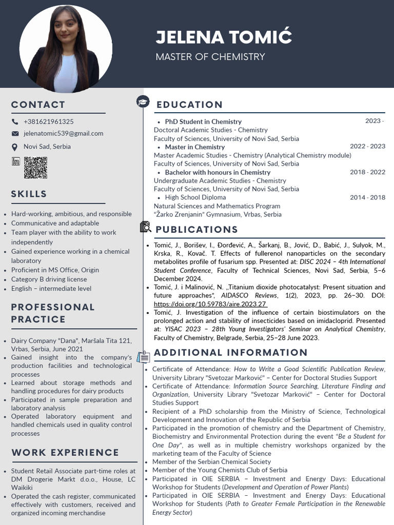 Blue and Gray Simple Professional CV Resume-9 | PDF | Serbia