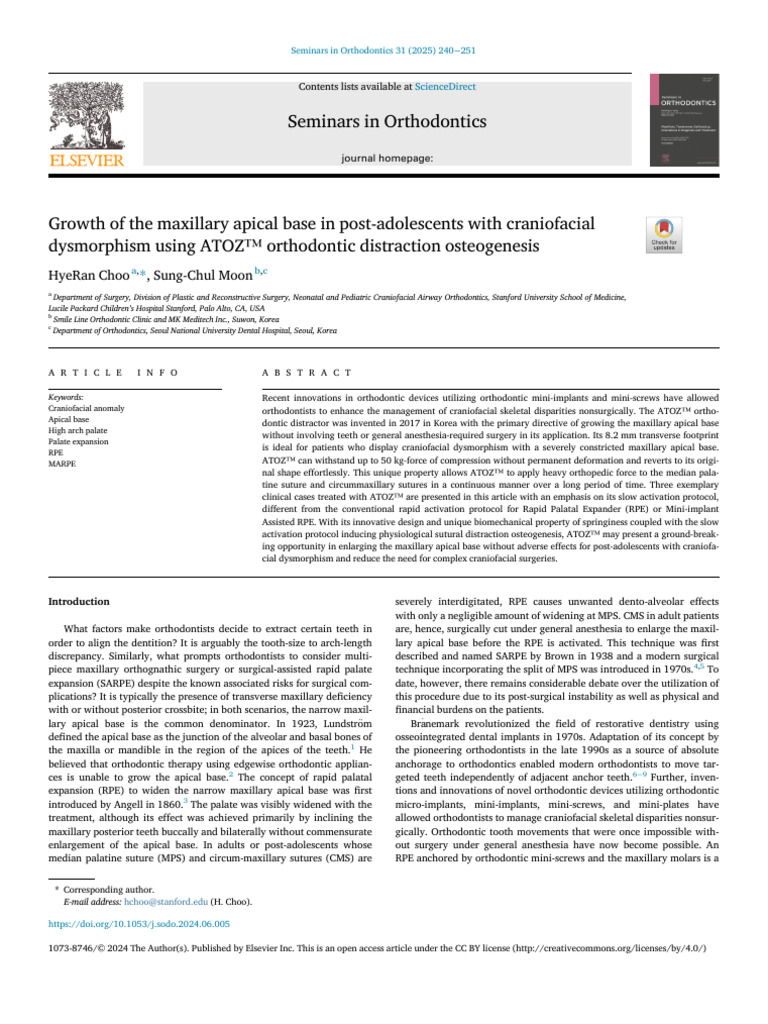 Growth of The Maxillary Apical Base in Post Adoles | PDF | Orthodontics ...