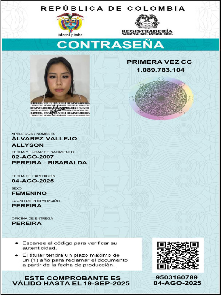 Certificado de Nacimiento Allyson Álvarez | PDF
