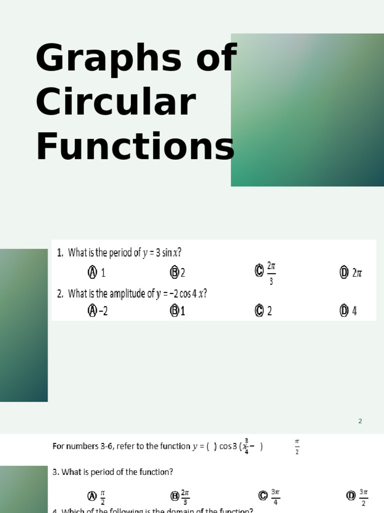 Pre Cal Q2 Week 3 | PDF | Trigonometric Functions | Trigonometry