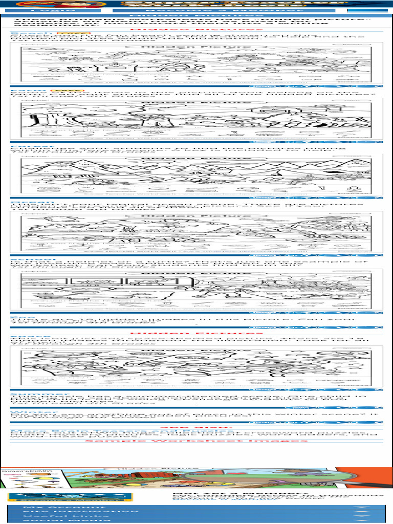 Hidden Picture Worksheets for Kids | PDF