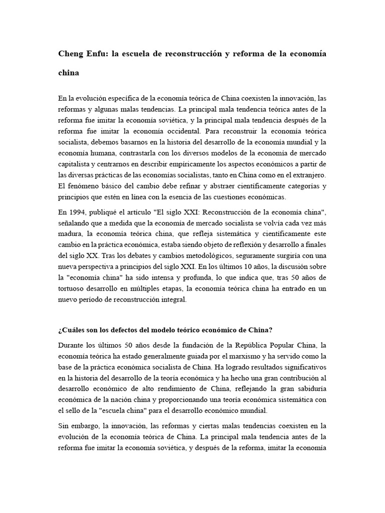 Cheng Enfu - La Escuela de Reconstrucción y Reforma de La Economía ...