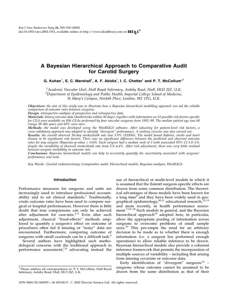 A Bayesian Hierarchical Approach To Comparative Au | PDF | Regression Analysis | Statistical Theory