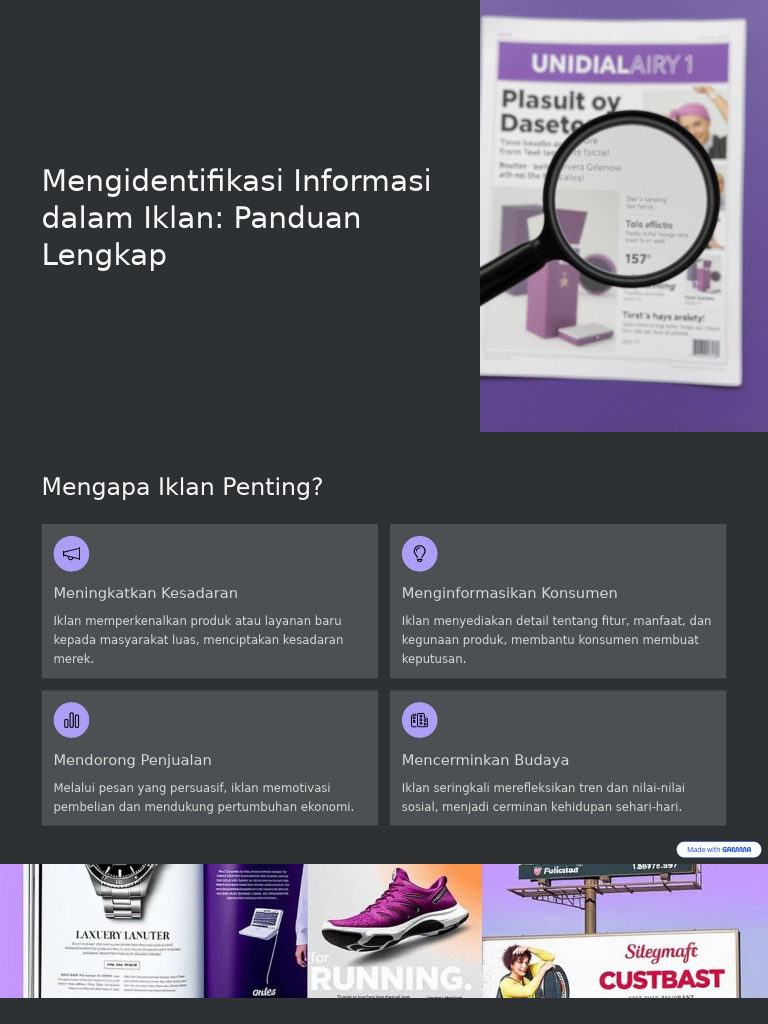 Mengidentifikasi Informasi Dalam Iklan Panduan Lengkap | PDF