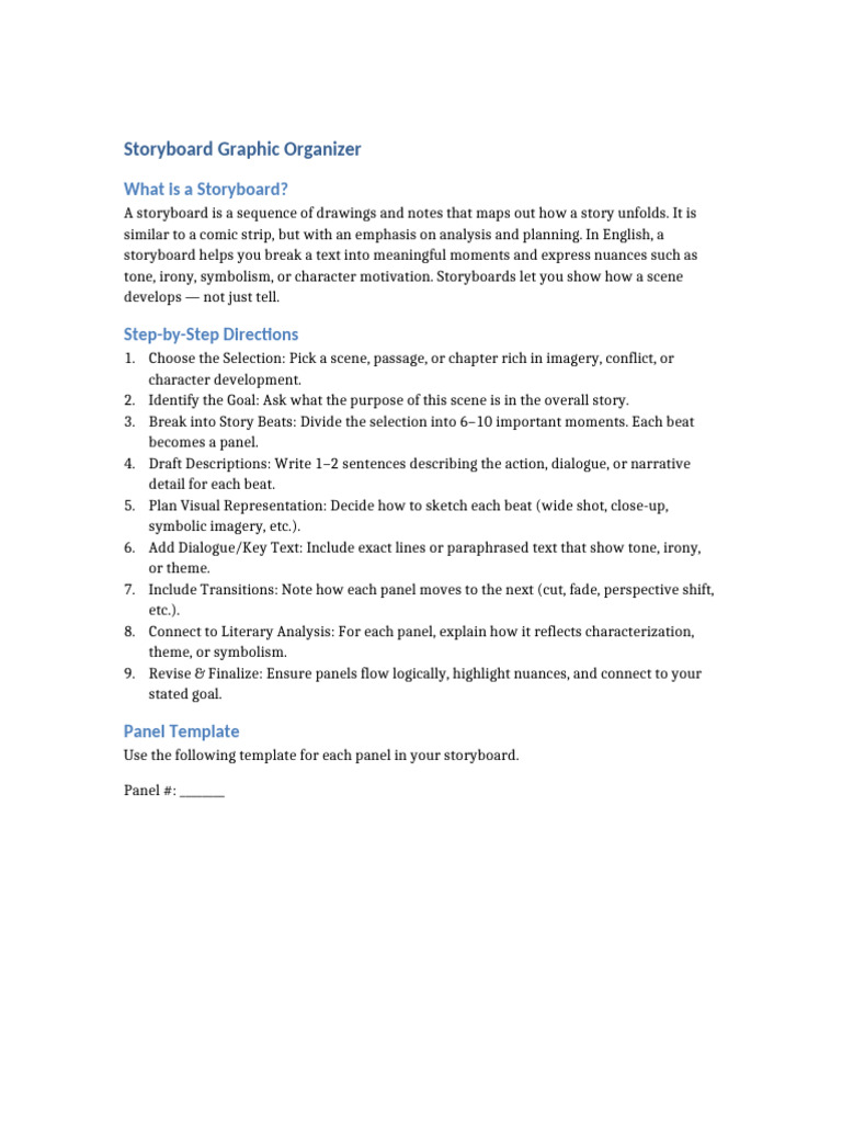 Storyboard Graphic Organizer | PDF