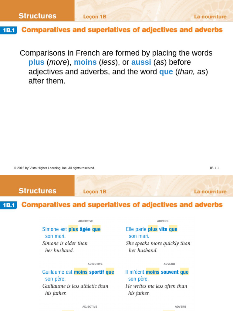 French Comparatives and Superlatives Guide | PDF | Adverb | Adjective