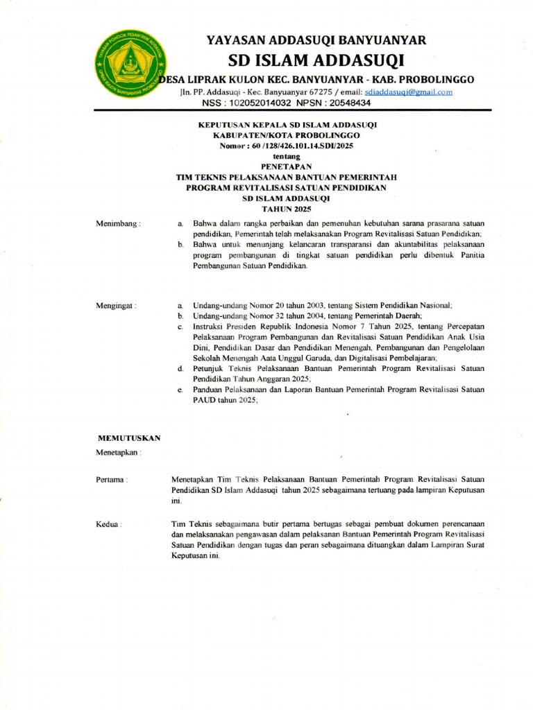 SK Tim Teknis | PDF