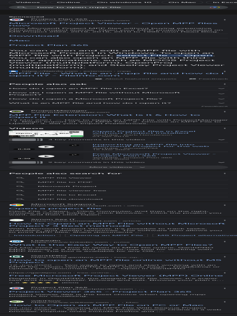 How To Open MPP File - Google Search | PDF | Microsoft Excel | Microsoft Windows
