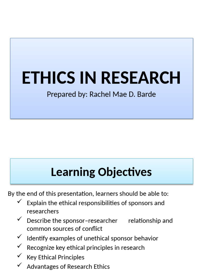 Research Ethics: Responsibilities & Principles | PDF | Informed Consent