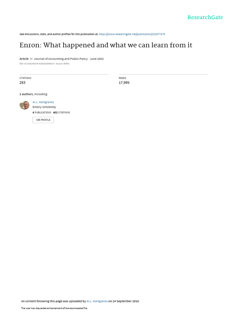 Enron's Accounting Failures and Lessons | PDF | Business | Private Sector