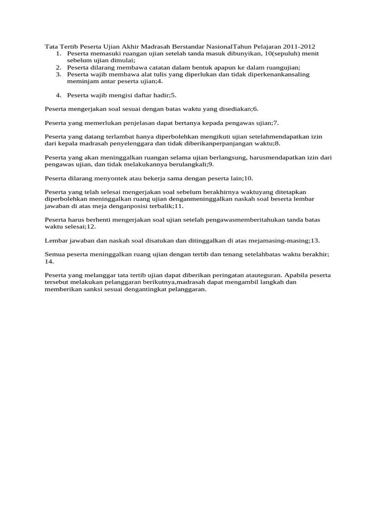 Tata Tertib UAMBN | PDF