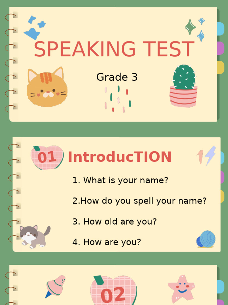 Grade3 Speakingtest | PDF