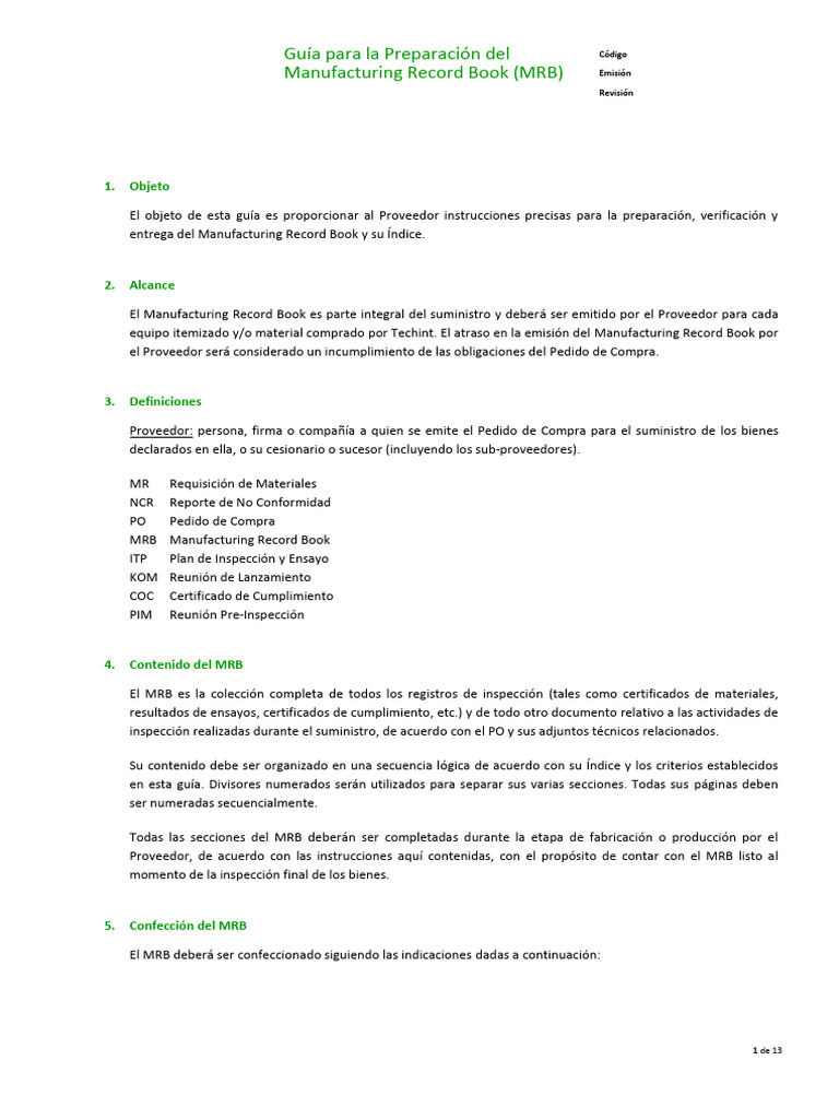 Guía para Elaborar el Manufacturing Record Book | PDF