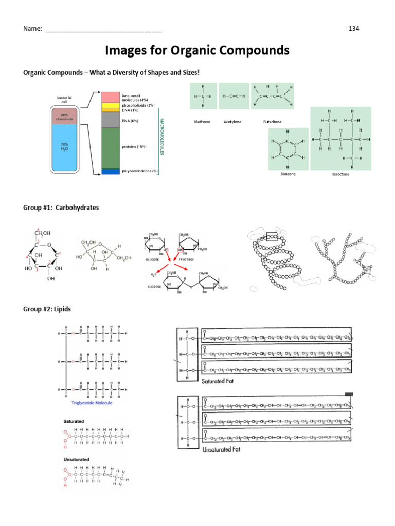 Organic Compounds Images Packet 134 2025 | PDF