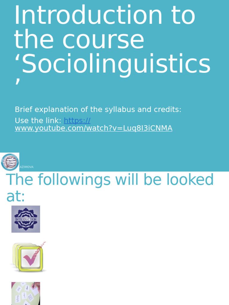 Introduction To The Course Sociolinguistics' | PDF | Multilingualism ...