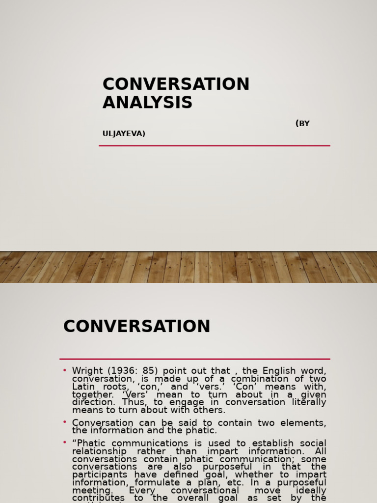 Conversation Analysis and Structure | PDF | Conversation | Human ...