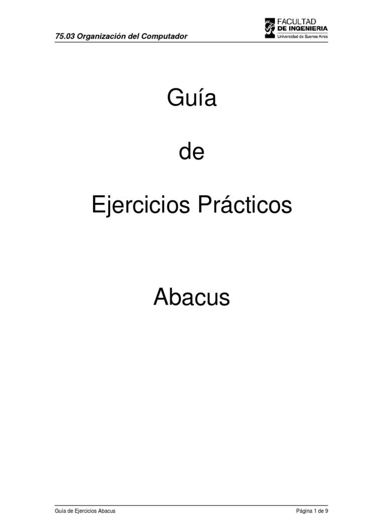 7503 Guia de Ejercicios Abacus v1.1 | PDF | Poco | Programa de computadora