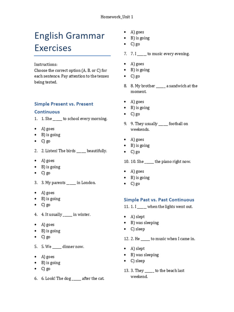 English Tenses Quiz Unit 1 | PDF | Chess Openings | Chess