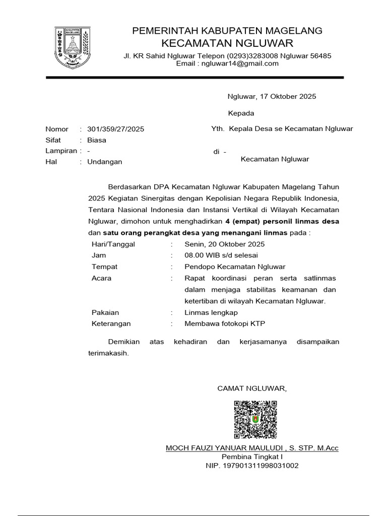 Undangan sinergitas tanggal 20 Oktober 2025_tte | PDF