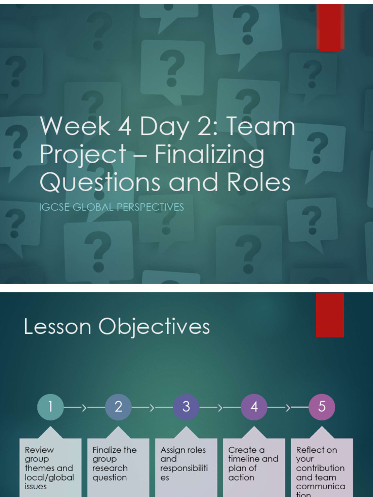 Finalizing Team Roles and Questions | PDF
