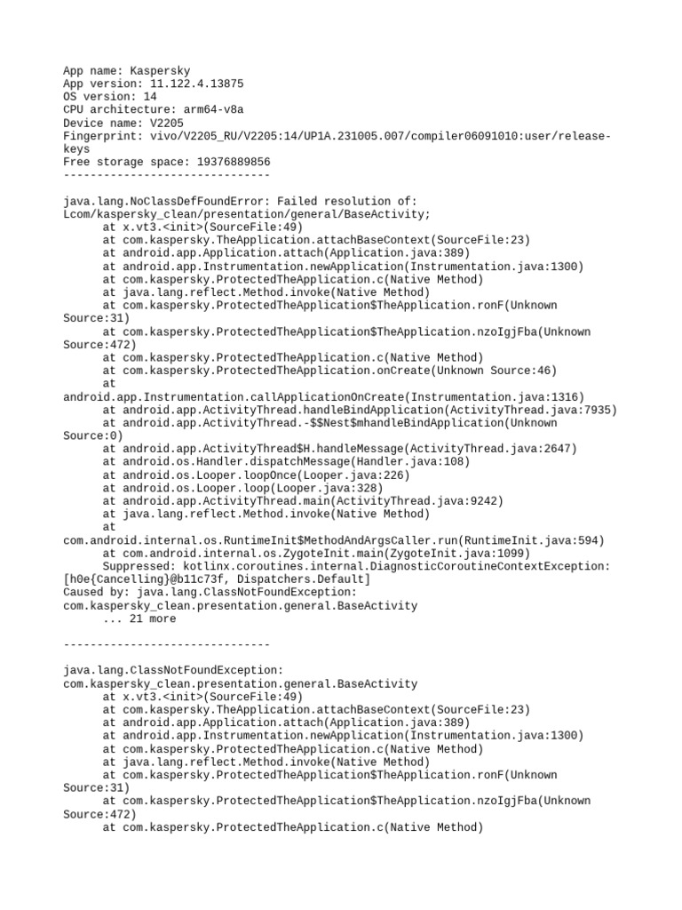 Stack Trace 2025.09.11 07-46-29.623 | PDF | Android (Operating System) | Arm Architecture