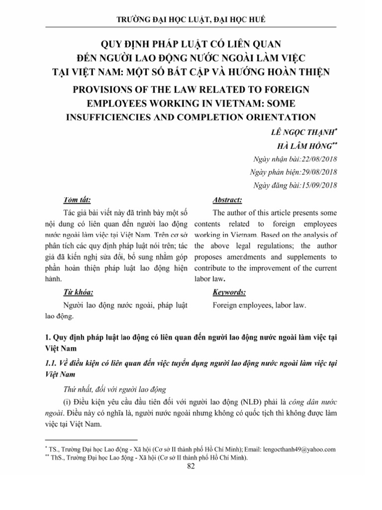 BB - Quy Dinh Phap Luat Co Lien Quan Den NLDNN - 9tr | PDF