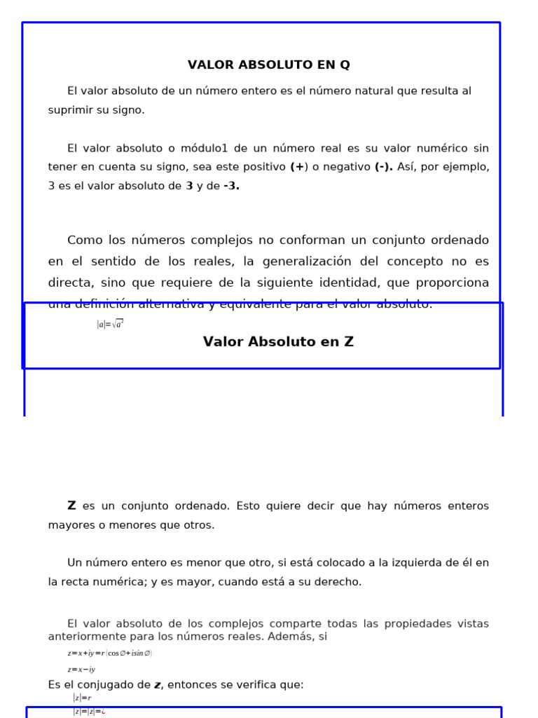 Valor Absoluto en Z y Q | PDF
