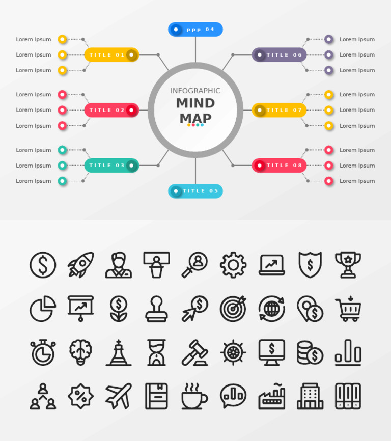 Mind Map Diagram Free PowerPoint Template | PDF