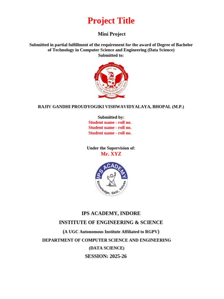 Mini Project Report Format 2025 CSE (DS) | PDF | Paragraph | Genetic Algorithm