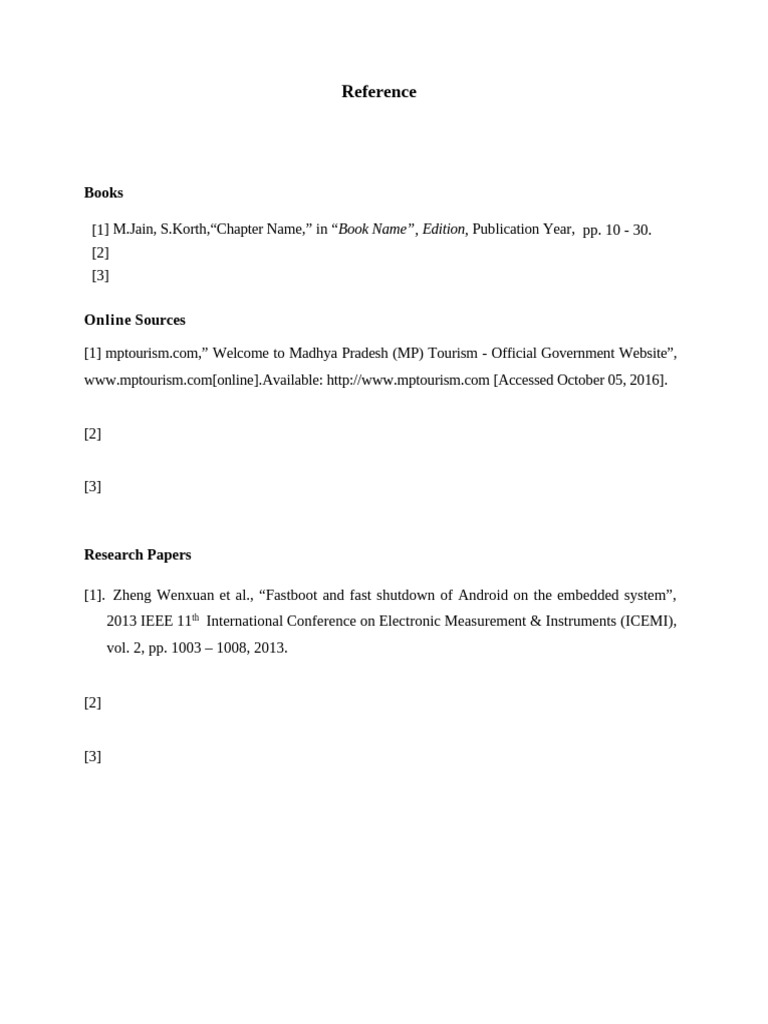References Format | PDF