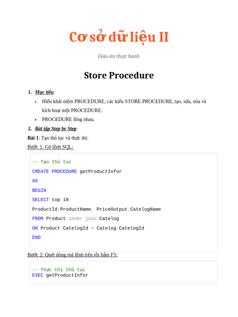 Store Procedure | PDF
