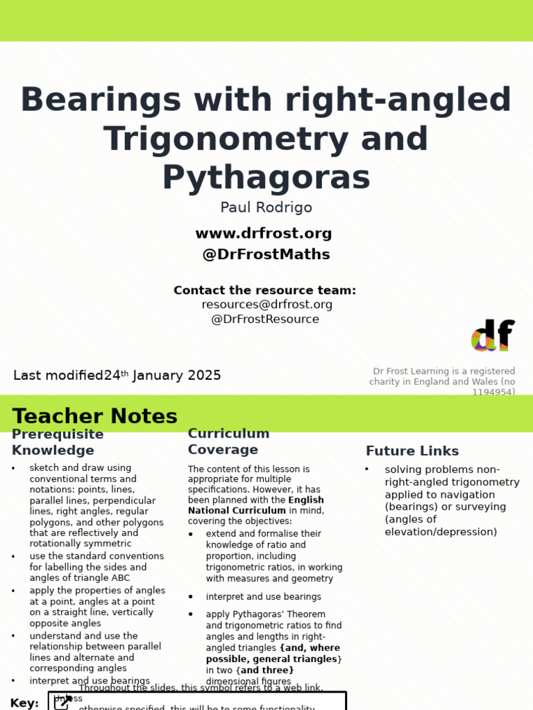 Bearings and Trigonometry Lesson Guide | PDF | Trigonometry | Classical ...