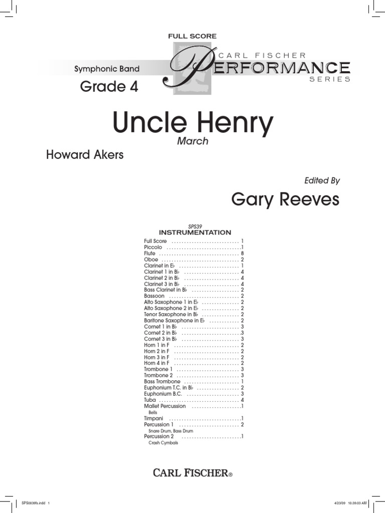Uncle Henry March Full Score | PDF | Trombone | Musicology