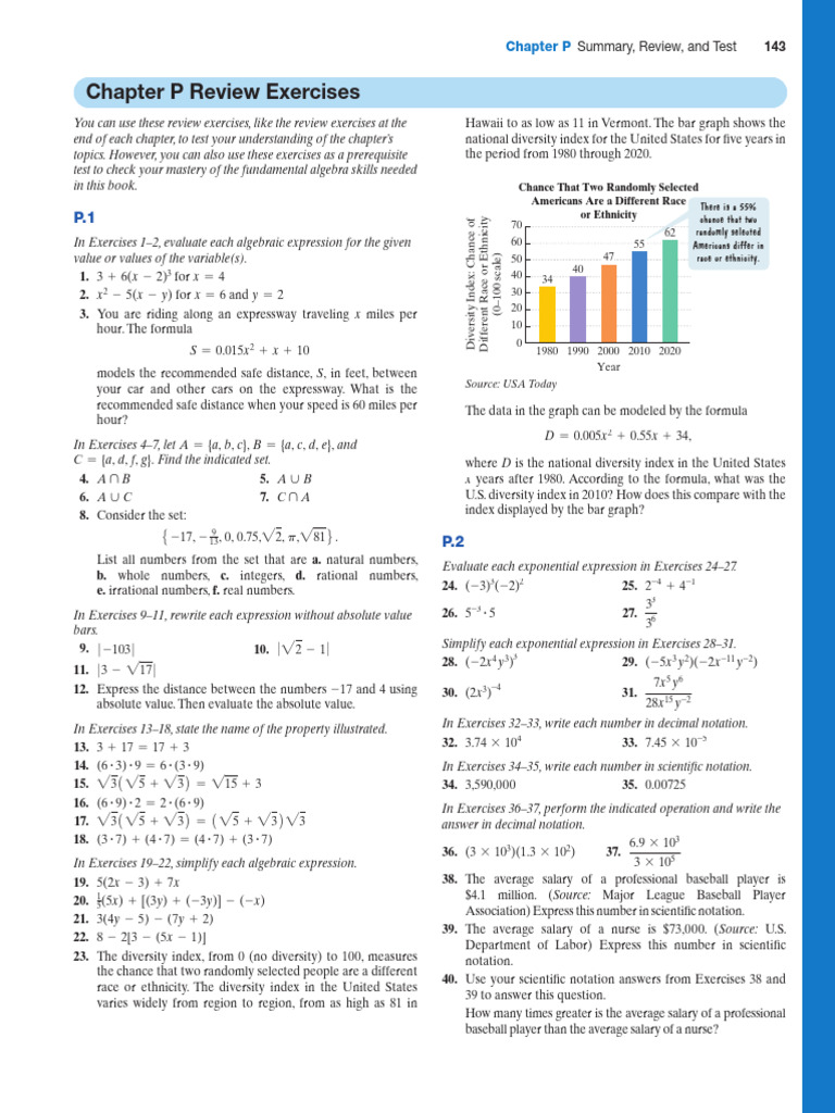 Precalculus Review Exercises Summary | PDF | Length | Polynomial