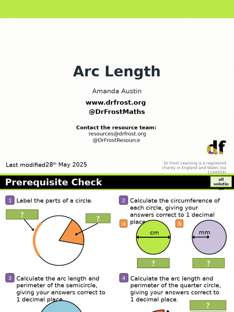 Arc Length - Lesson | PDF | Circle | Significant Figures