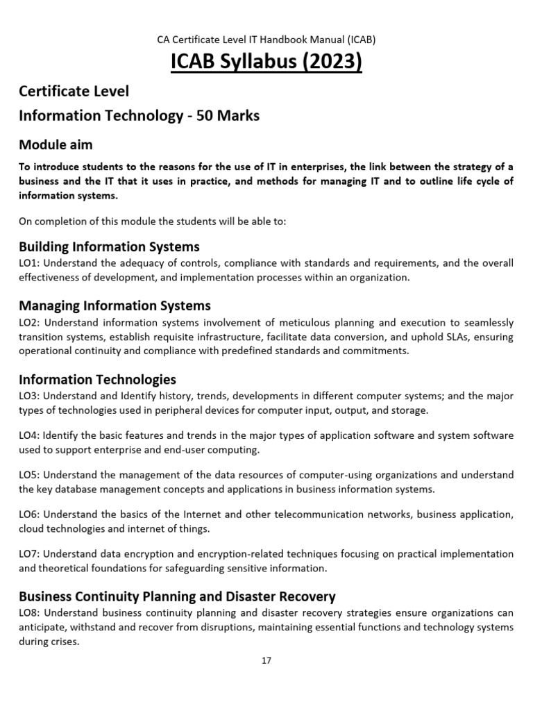 2. CA Cl It New Syllabus-2025 (Icab) | PDF | Computer Network | Osi Model