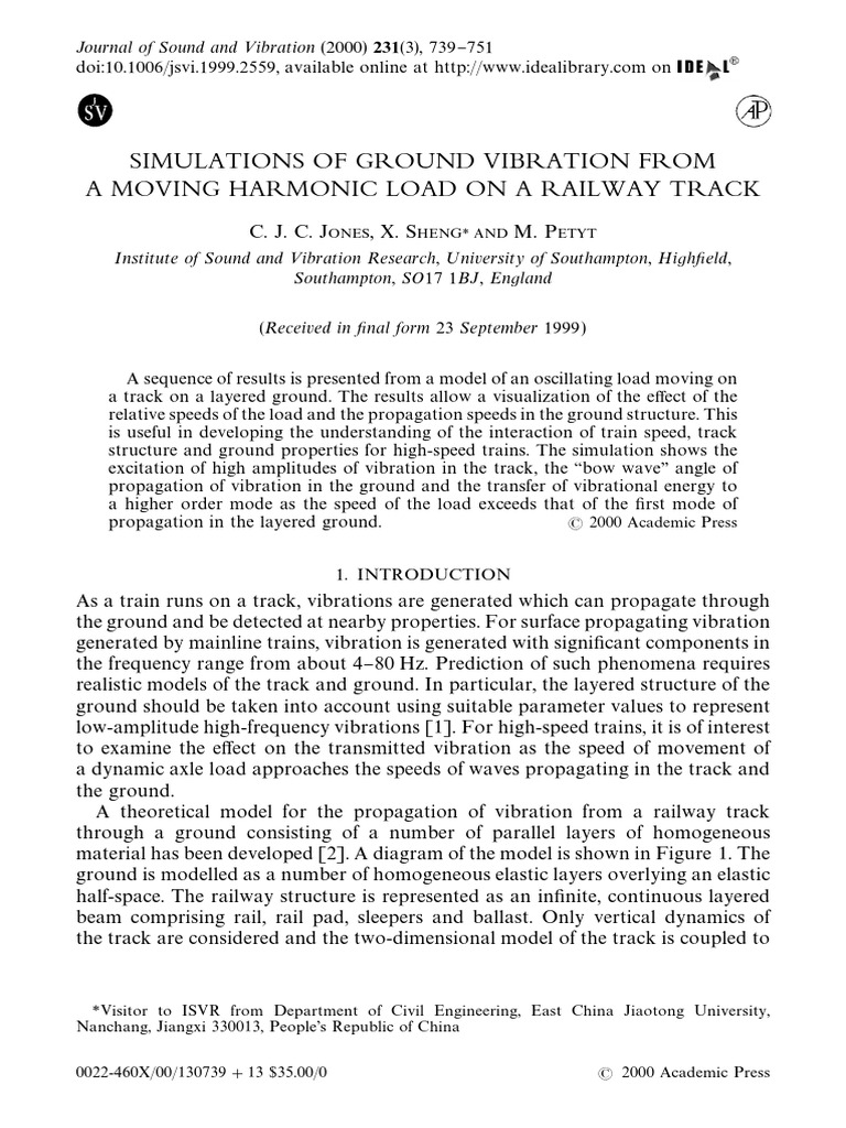 Simulations of Ground Vibration From A Moving Harmonic Load On A ...