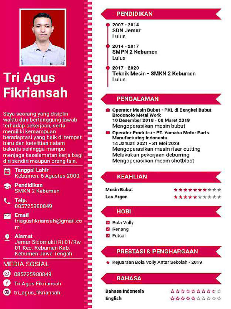CV TERBARU (1) - Compressed | PDF