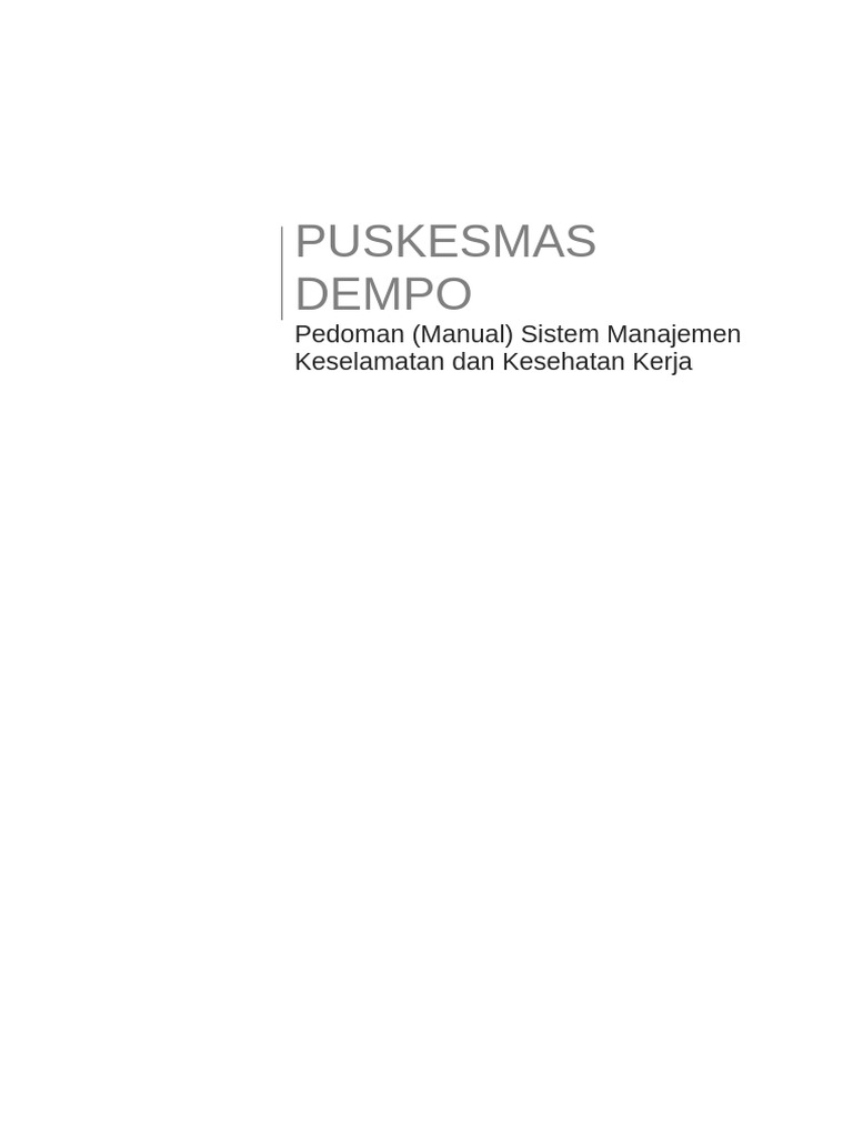 P-P-K3-001 Pedoman (Manual) Sistem Manajemen Keselamatan Kerja | PDF