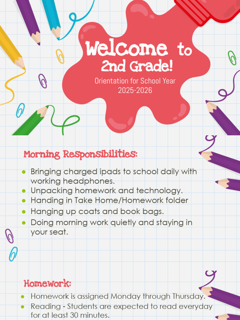 2nd Grade Orientation Guide 2025-2026 | PDF | Phonics | Human Communication